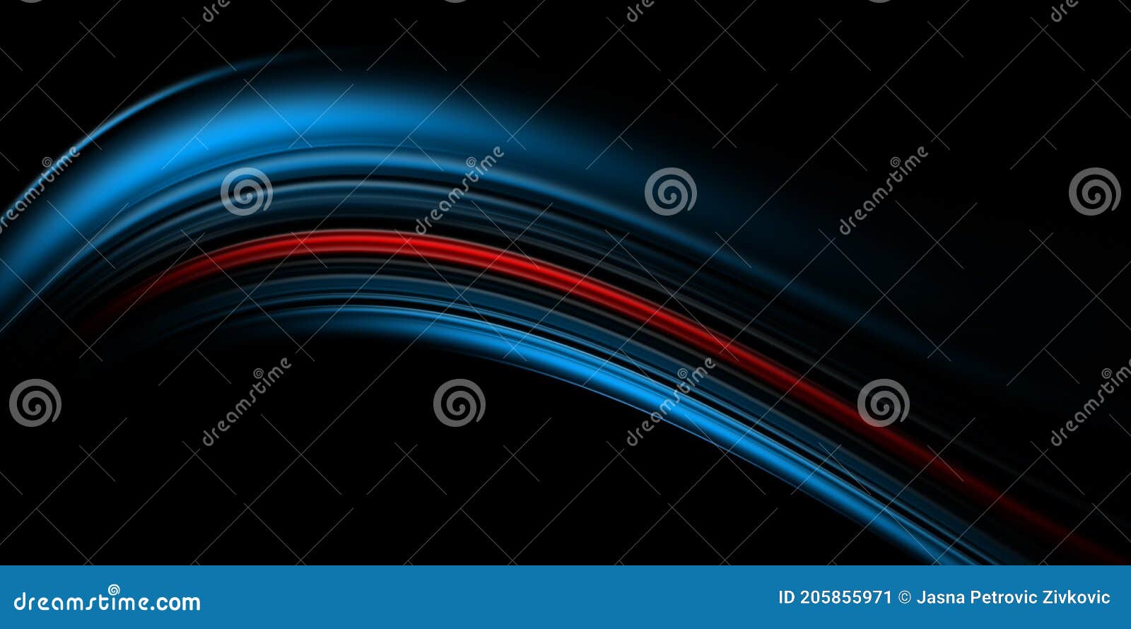 Abstract Blue Light Trails in the Dark, Motion Blur Effect Stock ...