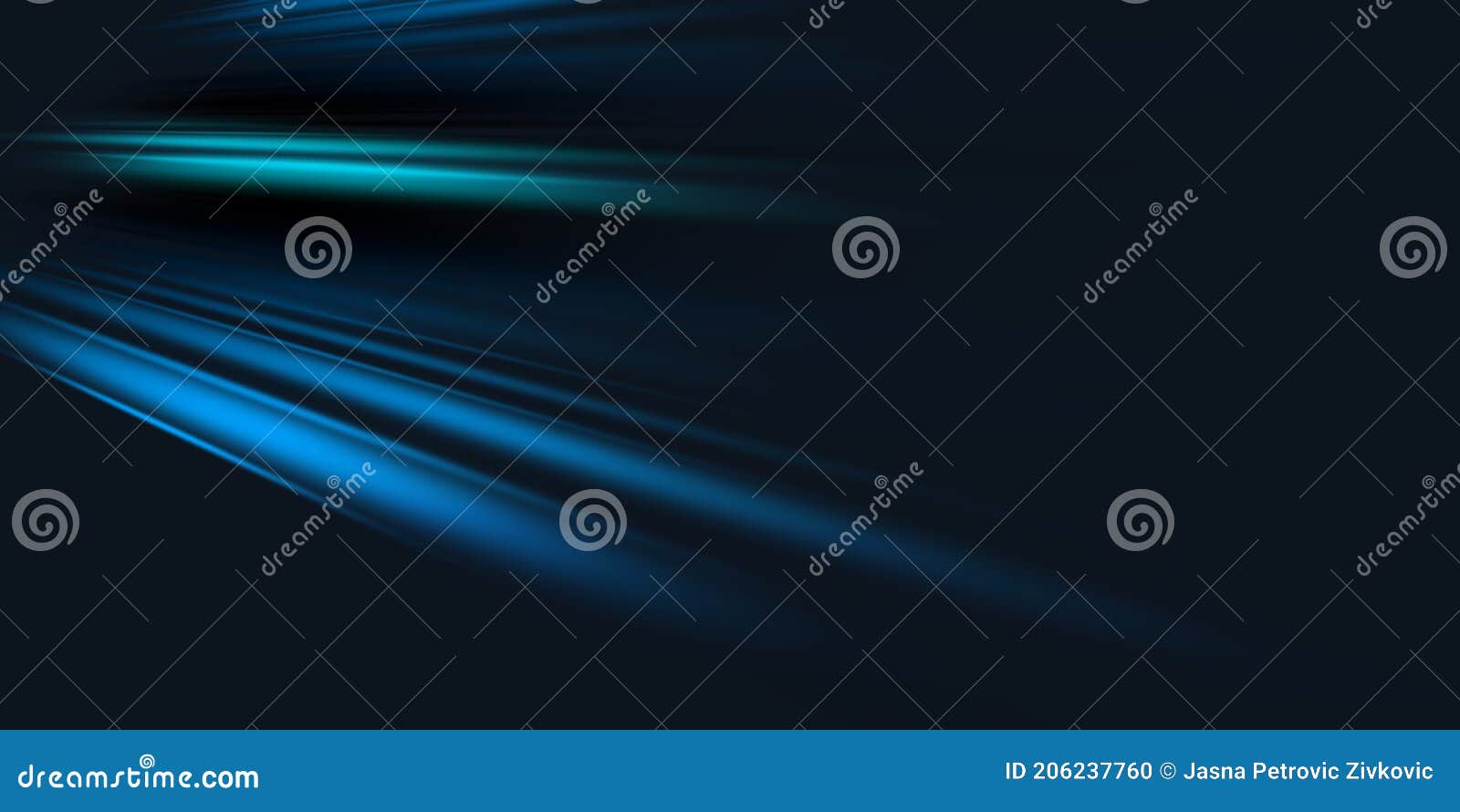 Abstract Blue Light Trails in the Dark, Motion Blur Effect Stock ...