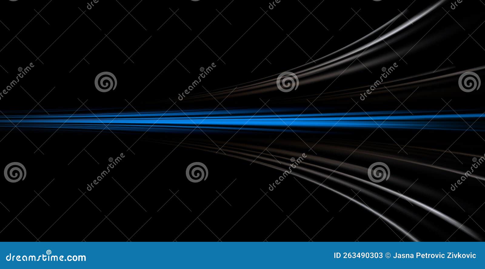 Abstract Blue Light Trails in the Dark, Motion Blur Effect Stock ...