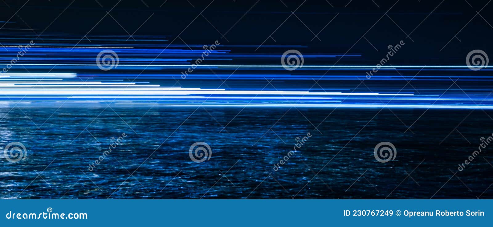 Abstract blue light trails stock illustration. Illustration of fiber ...