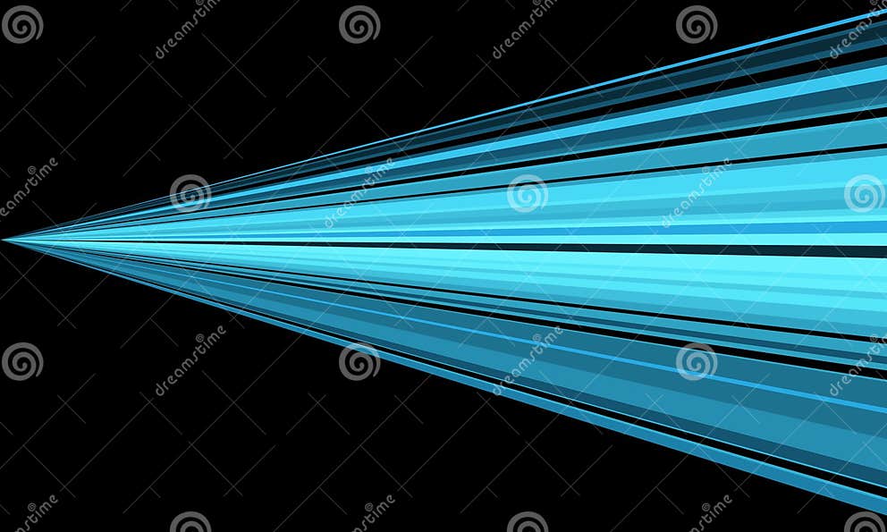 Abstract Blue Light Zoom Speed on Black Background Vector Stock Vector ...
