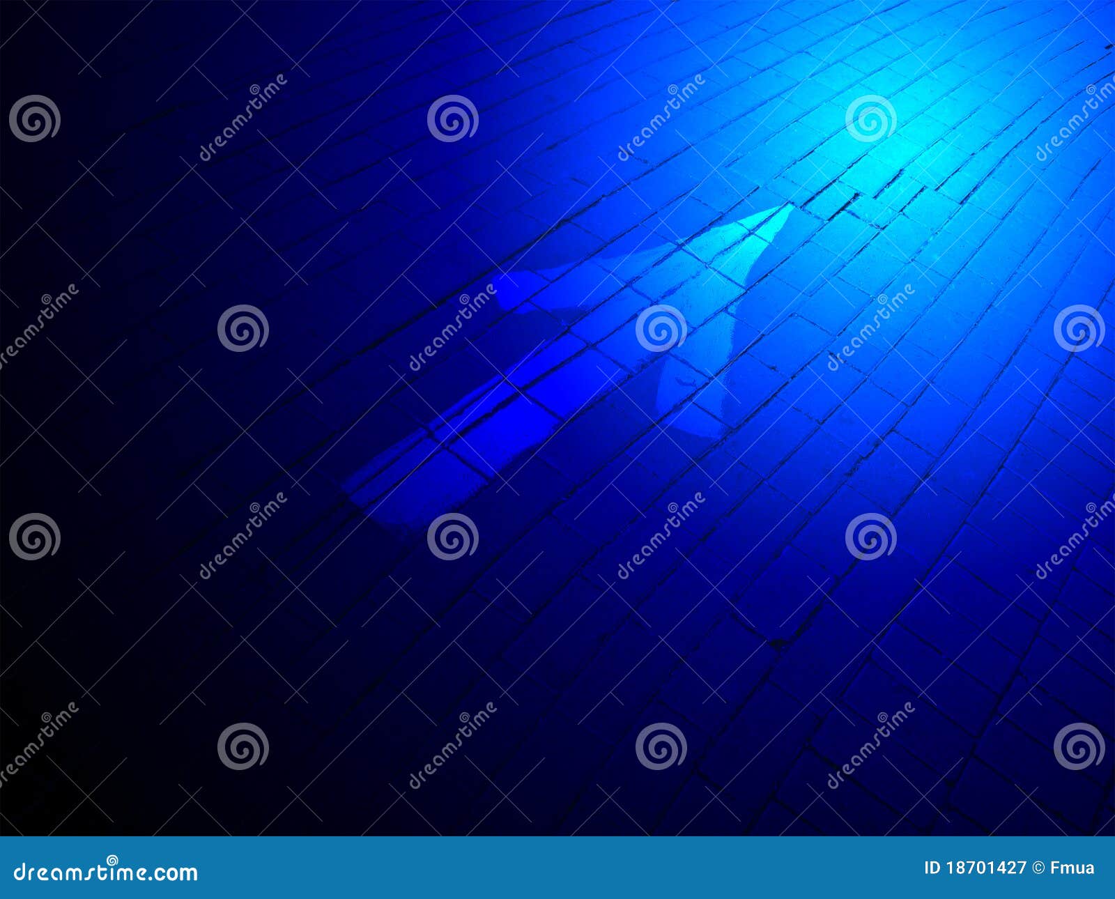 Abstract Blue Lighting, Direction Sign Over Brick, Stock Image - Image ...