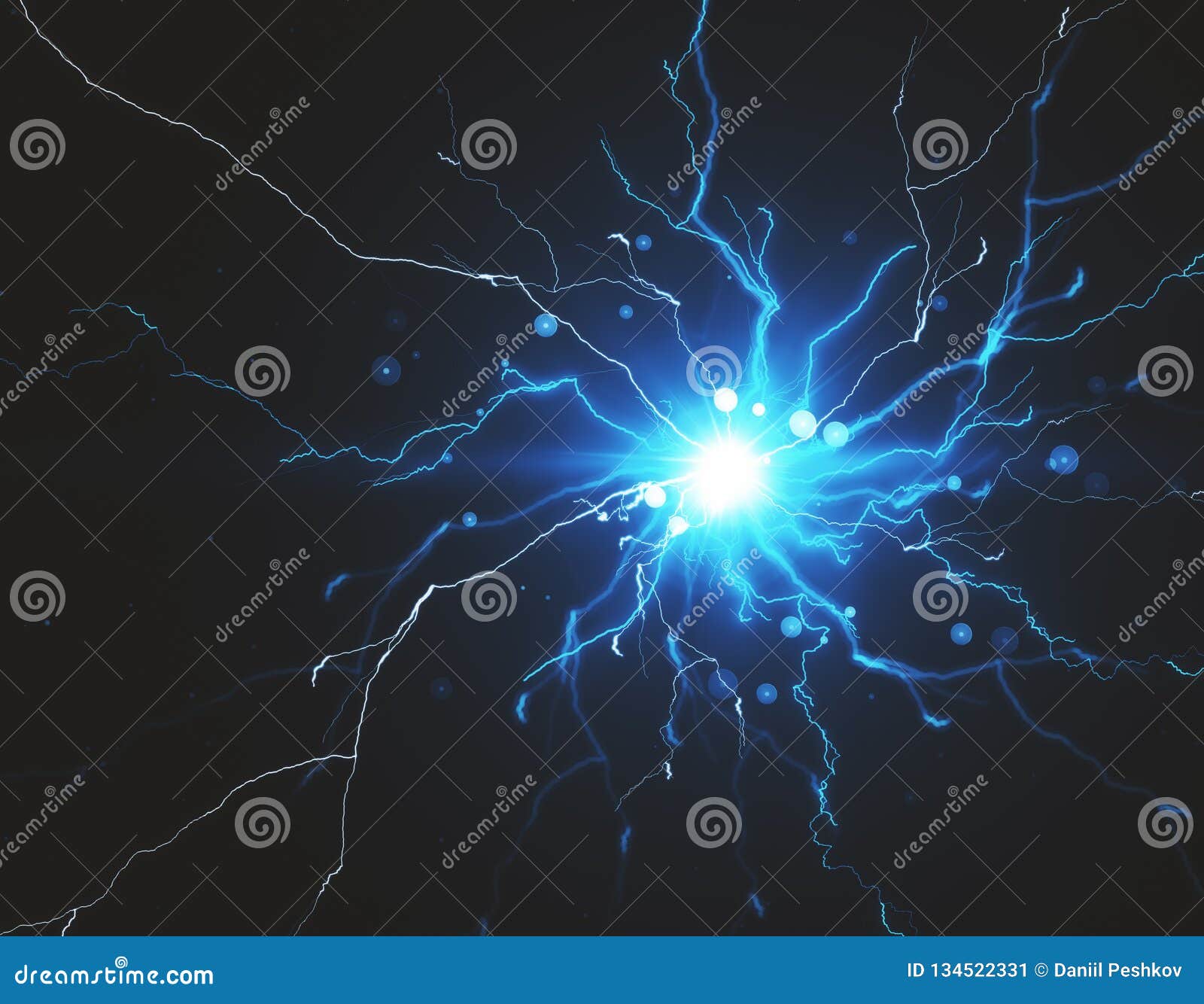 Abstract Blue Lightning Background Stock Illustration - Illustration of ...