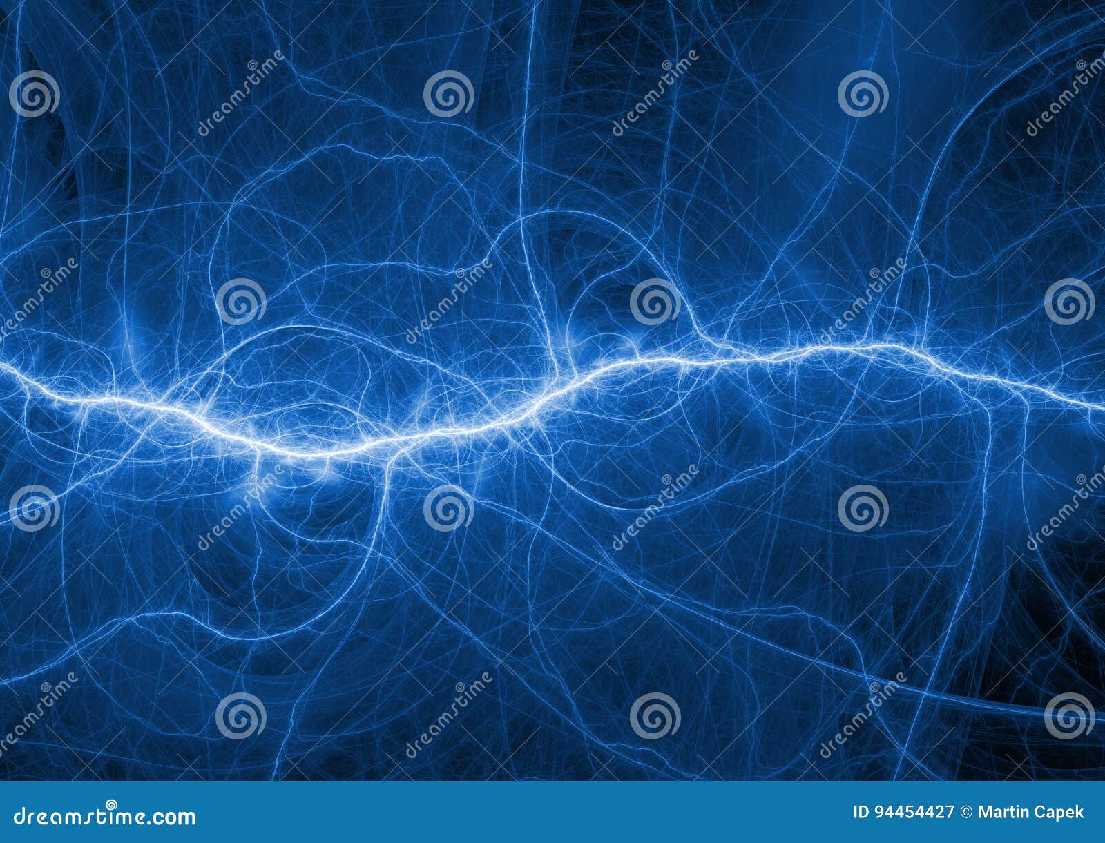 Abstract blue lightning stock illustration. Illustration of futuristic ...
