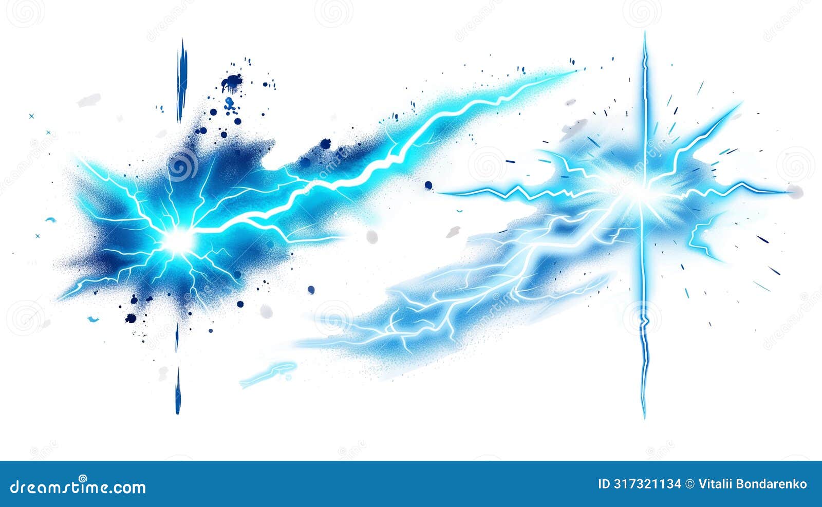 Abstract Blue Lightning Isolated on Transparent Background. Stock Photo ...