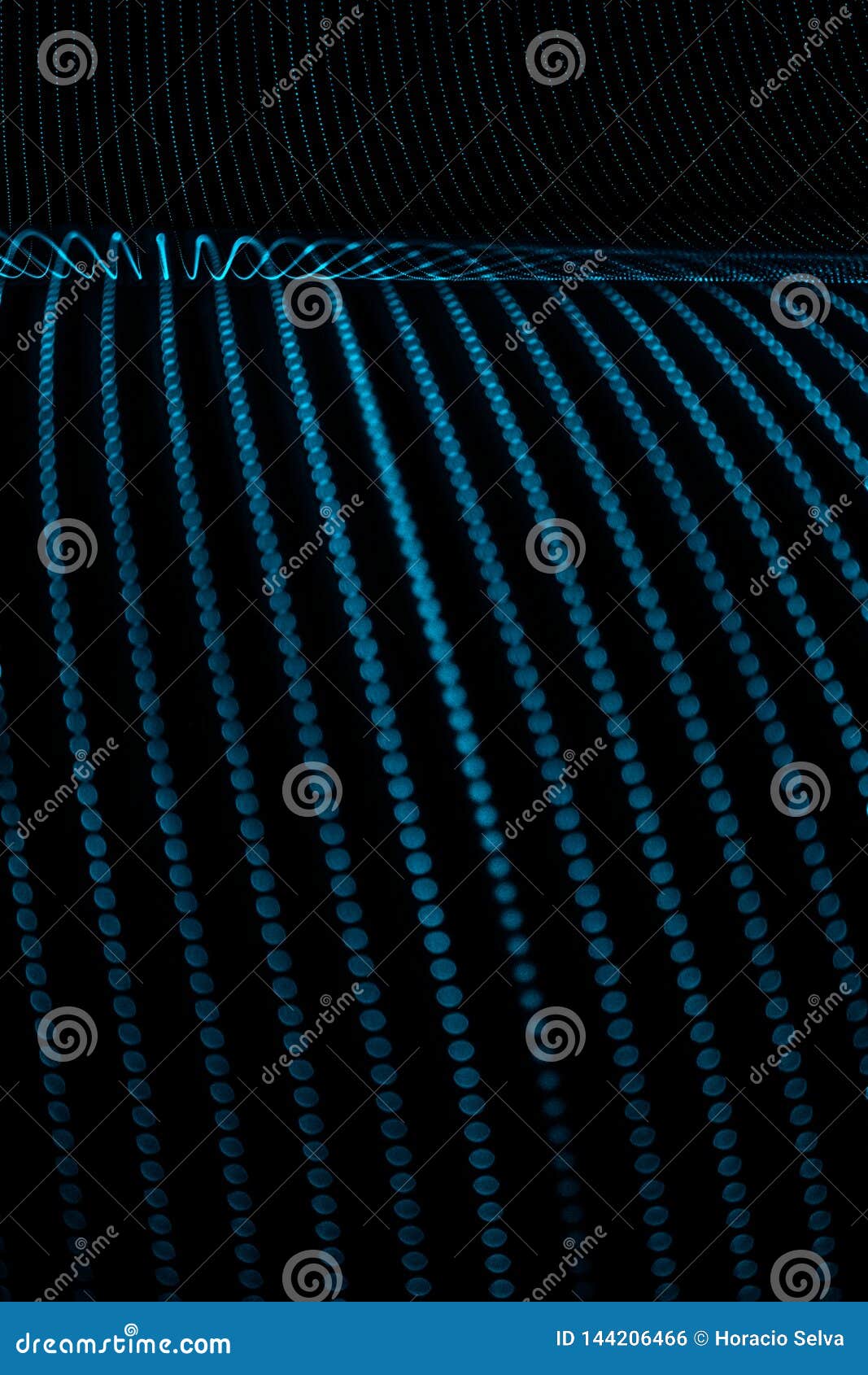 Abstract Blue Lights. Electricity in Geometric Form. Points that Form ...