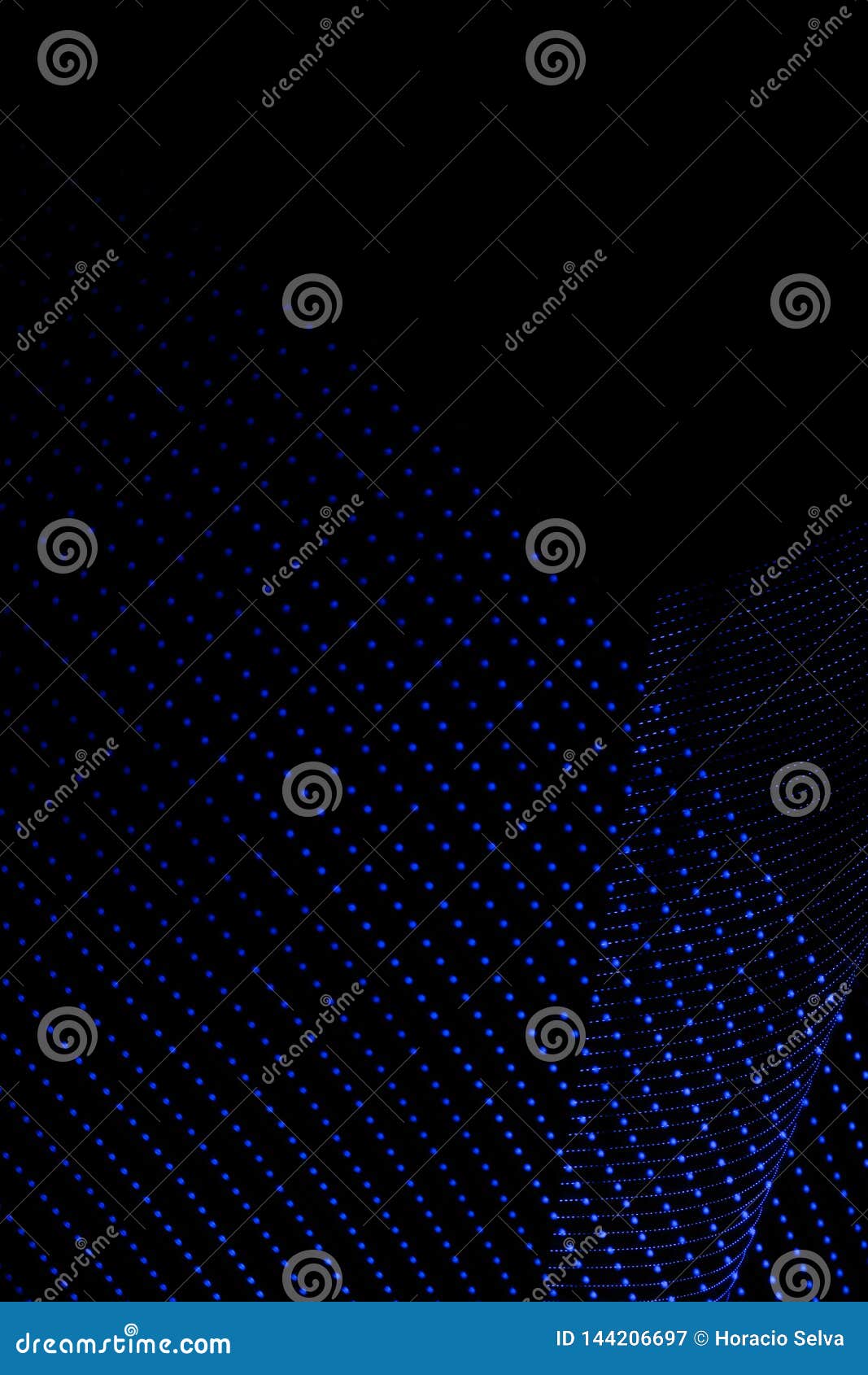 Abstract Blue Lights. Electricity in Geometric Form. Points that Form ...