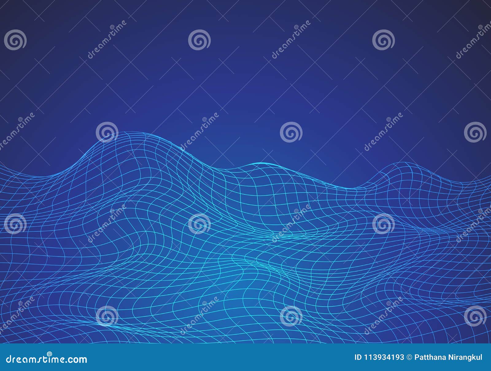 Abstract Blue Line Mesh Wave Digital Graphic Technology Background ...