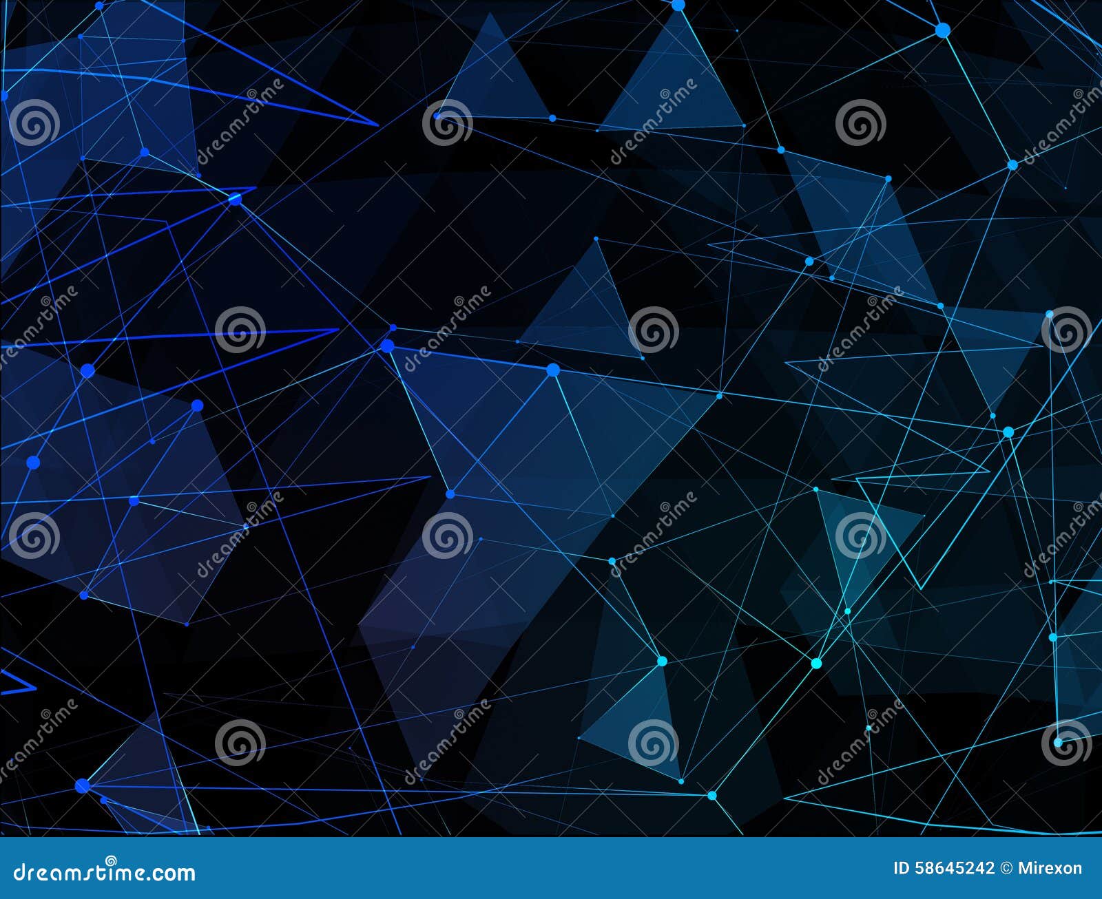 Abstract Blue Line Network Background. Technology Stock Illustration ...