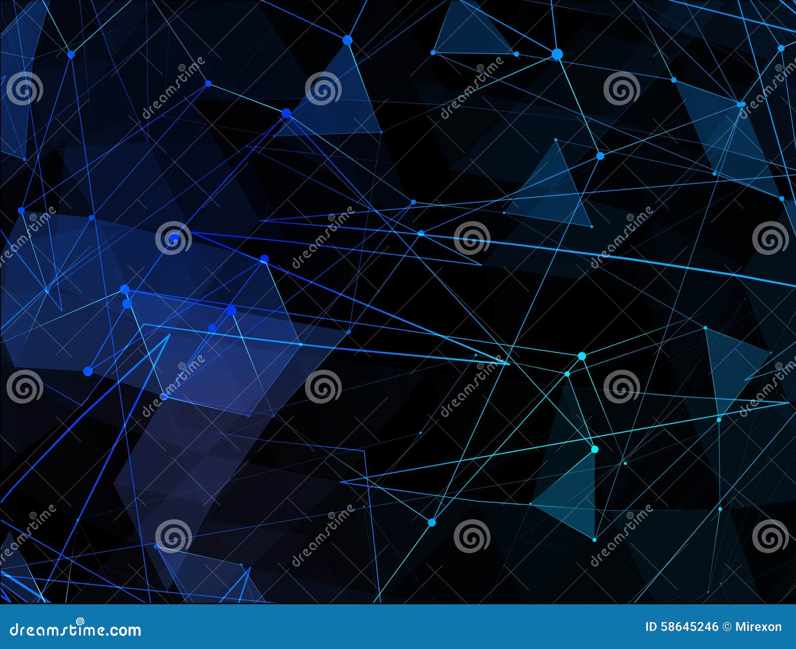 Abstract Blue Line Network Background. Technology Stock Illustration ...
