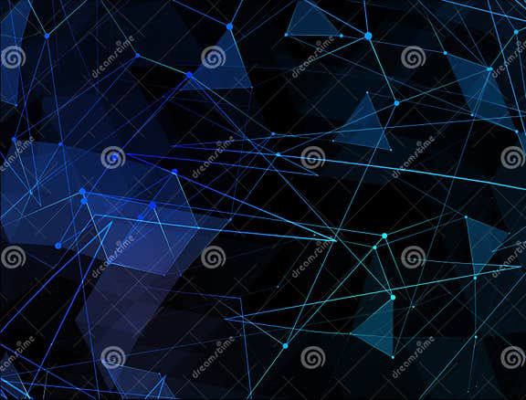 Abstract Blue Line Network Background. Technology Stock Illustration ...