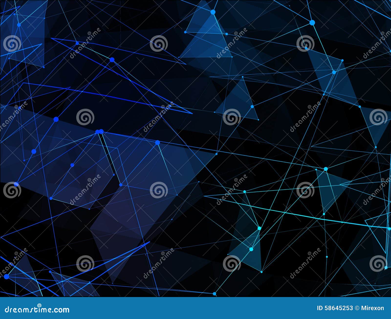 Abstract Blue Line Network Background. Technology Stock Illustration ...