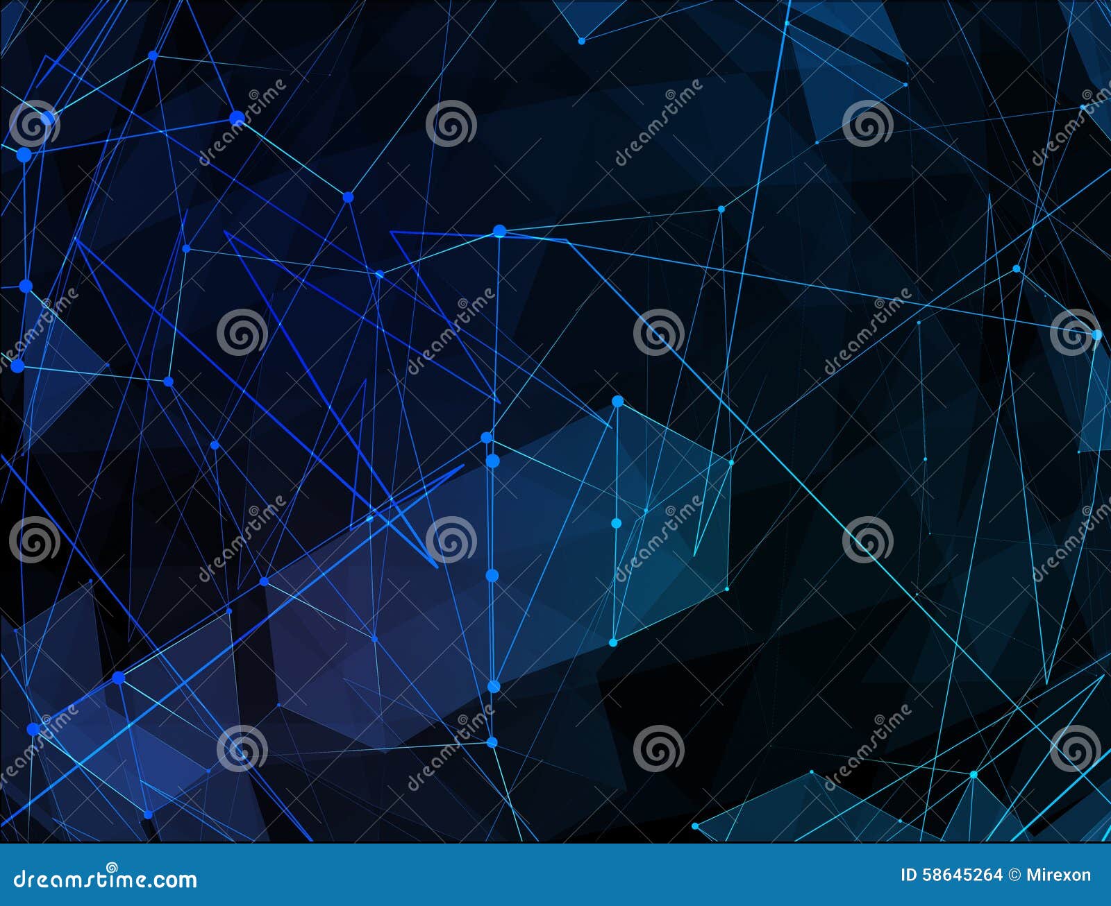 Abstract Blue Line Network Background. Technology Stock Illustration ...