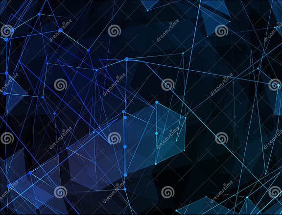 Abstract Blue Line Network Background. Technology Stock Illustration ...