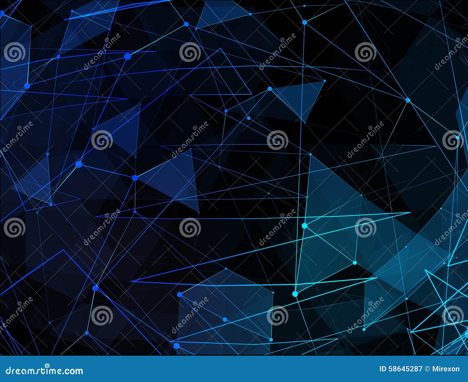 Abstract Blue Line Network Background. Technology Stock Illustration ...