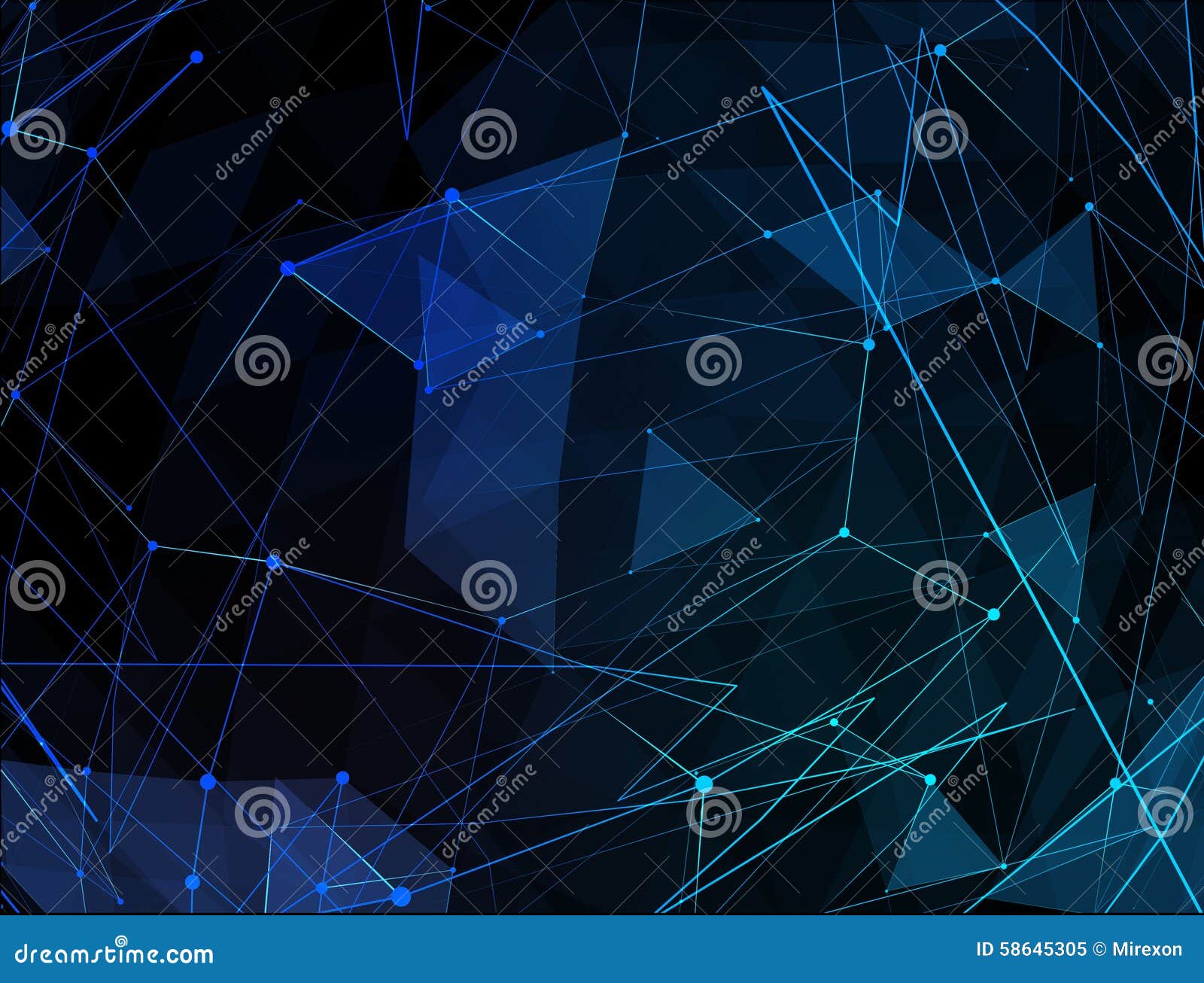 Abstract Blue Line Network Background. Technology Stock Illustration ...