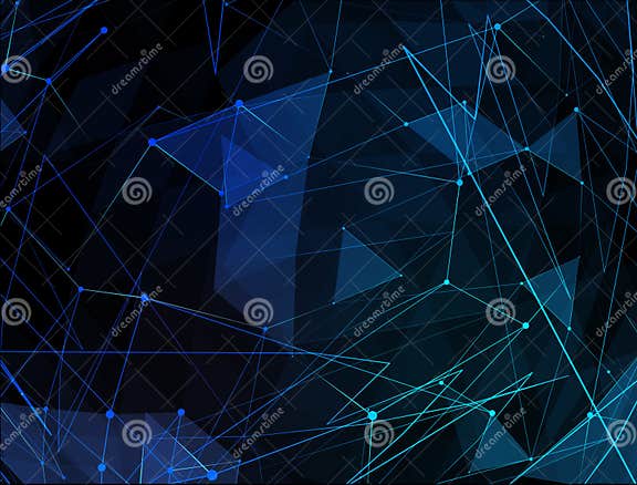 Abstract Blue Line Network Background. Technology Stock Illustration ...