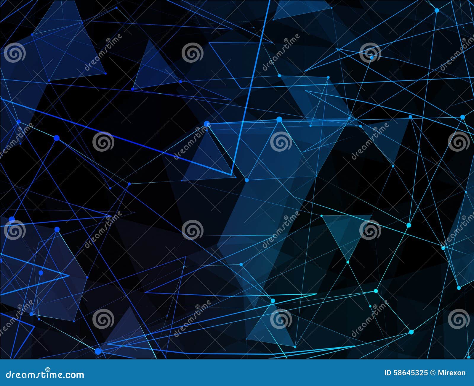 Abstract Blue Line Network Background. Technology Stock Illustration ...