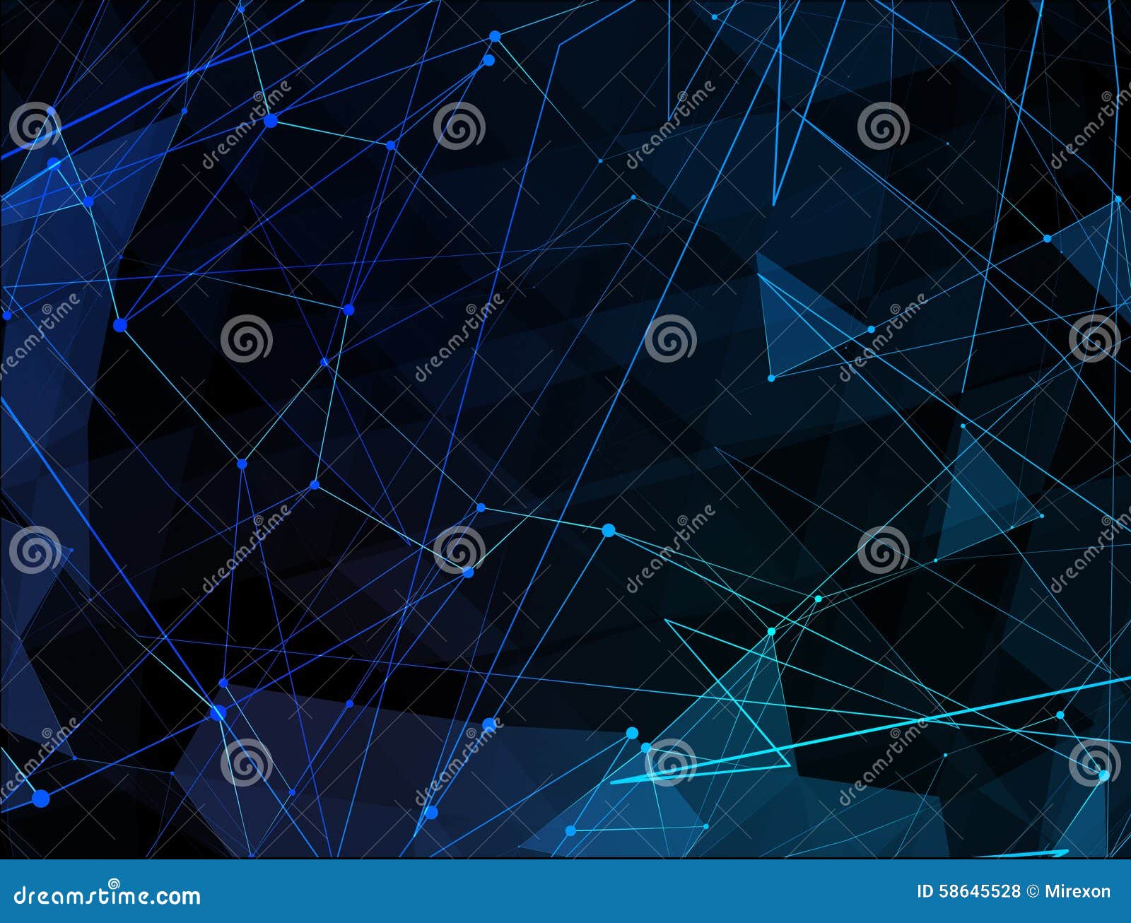 Abstract Blue Line Network Background. Technology Stock Illustration ...