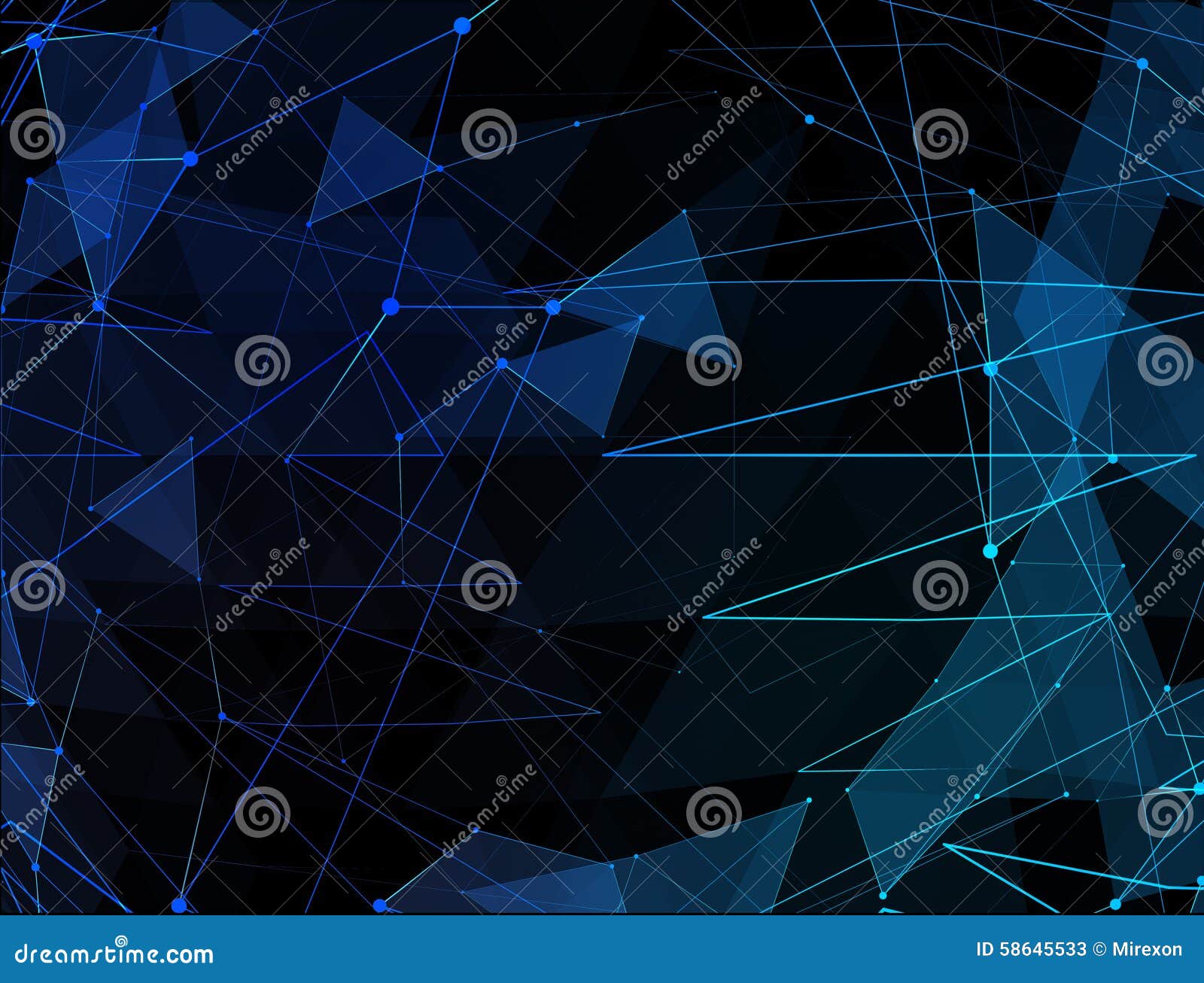 Abstract Blue Line Network Background. Technology Stock Illustration ...