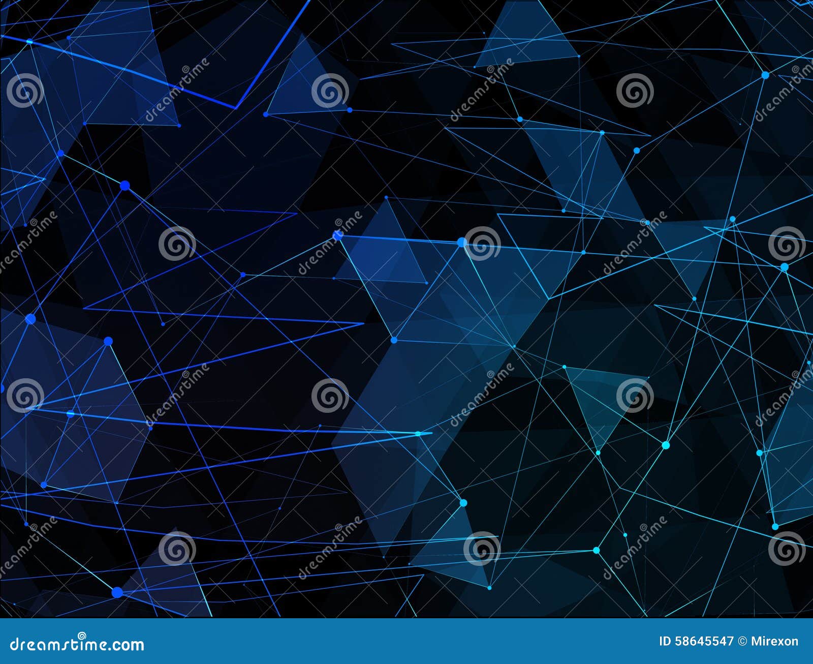 Abstract Blue Line Network Background. Technology Stock Illustration ...