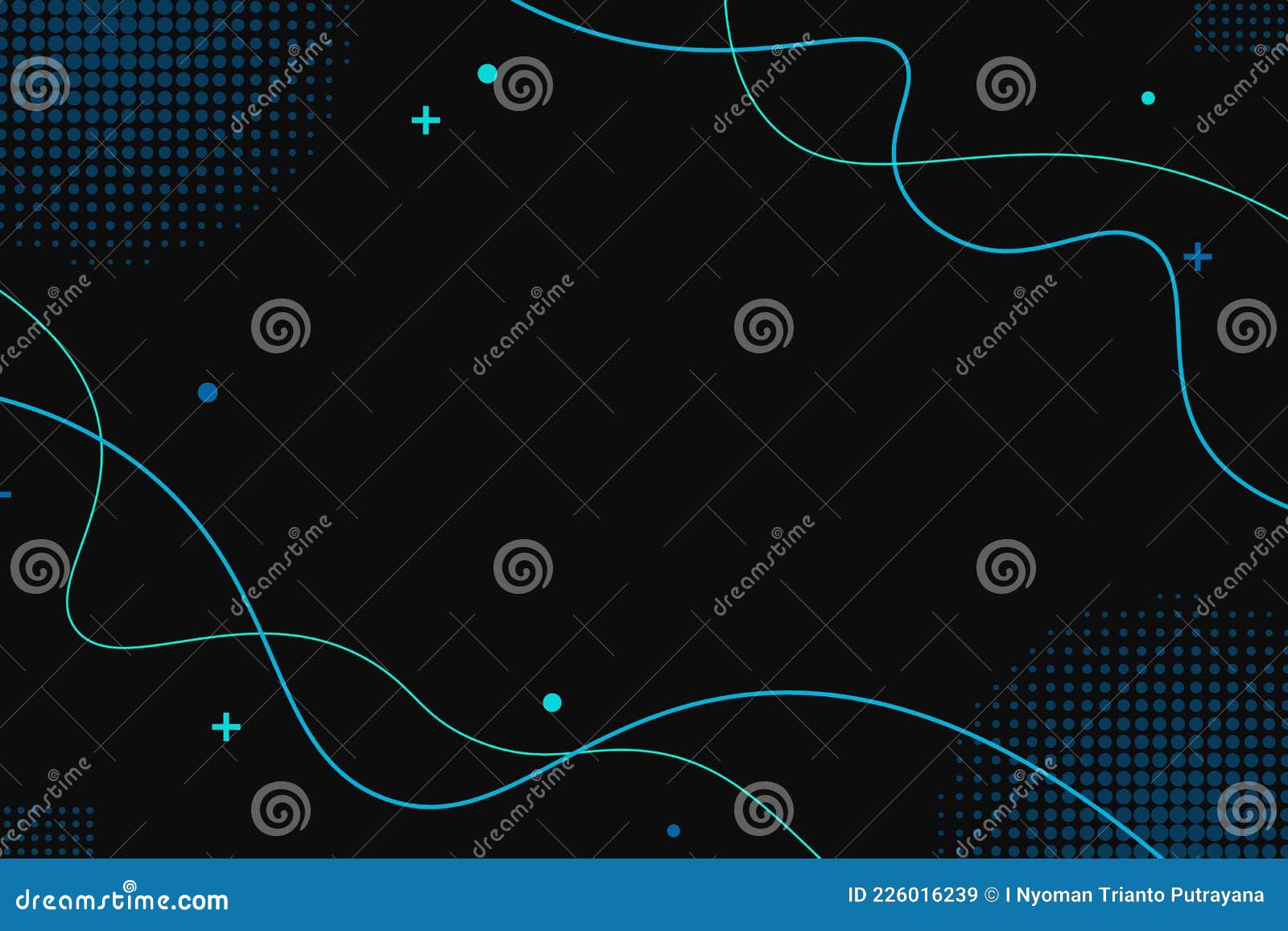 Abstract Blue Lines Background with Memphis Elements. Vector Stock ...