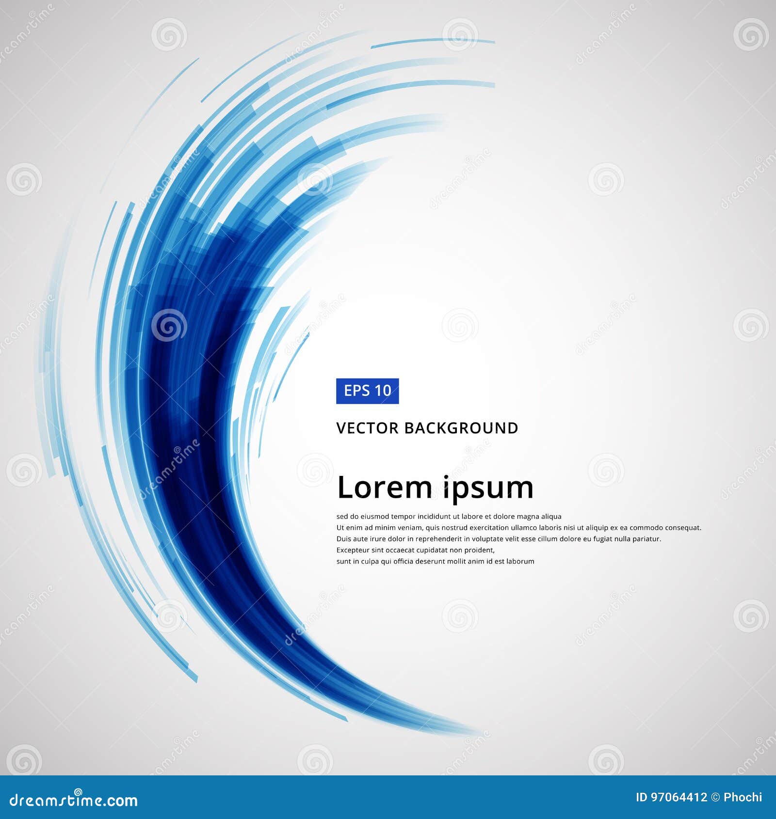 Abstract Blue Lines Curve Circle Swirl Technology Vector Stock Vector ...