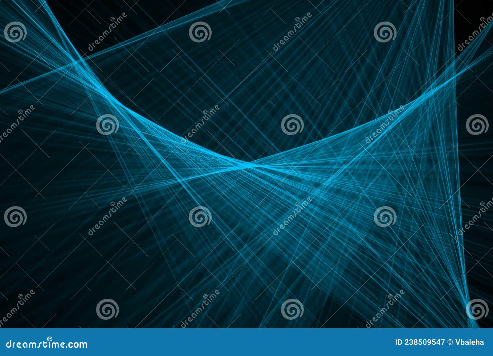 Abstract Blue Lines Drawn by Light on a Black Background Stock Image ...