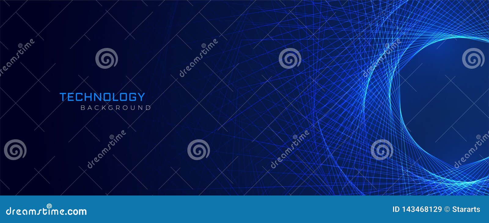 Abstract Blue Lines Technology Background Stock Vector - Illustration ...