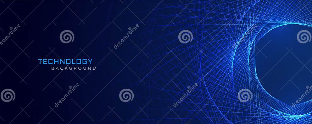 Abstract Blue Lines Technology Background Stock Vector - Illustration ...