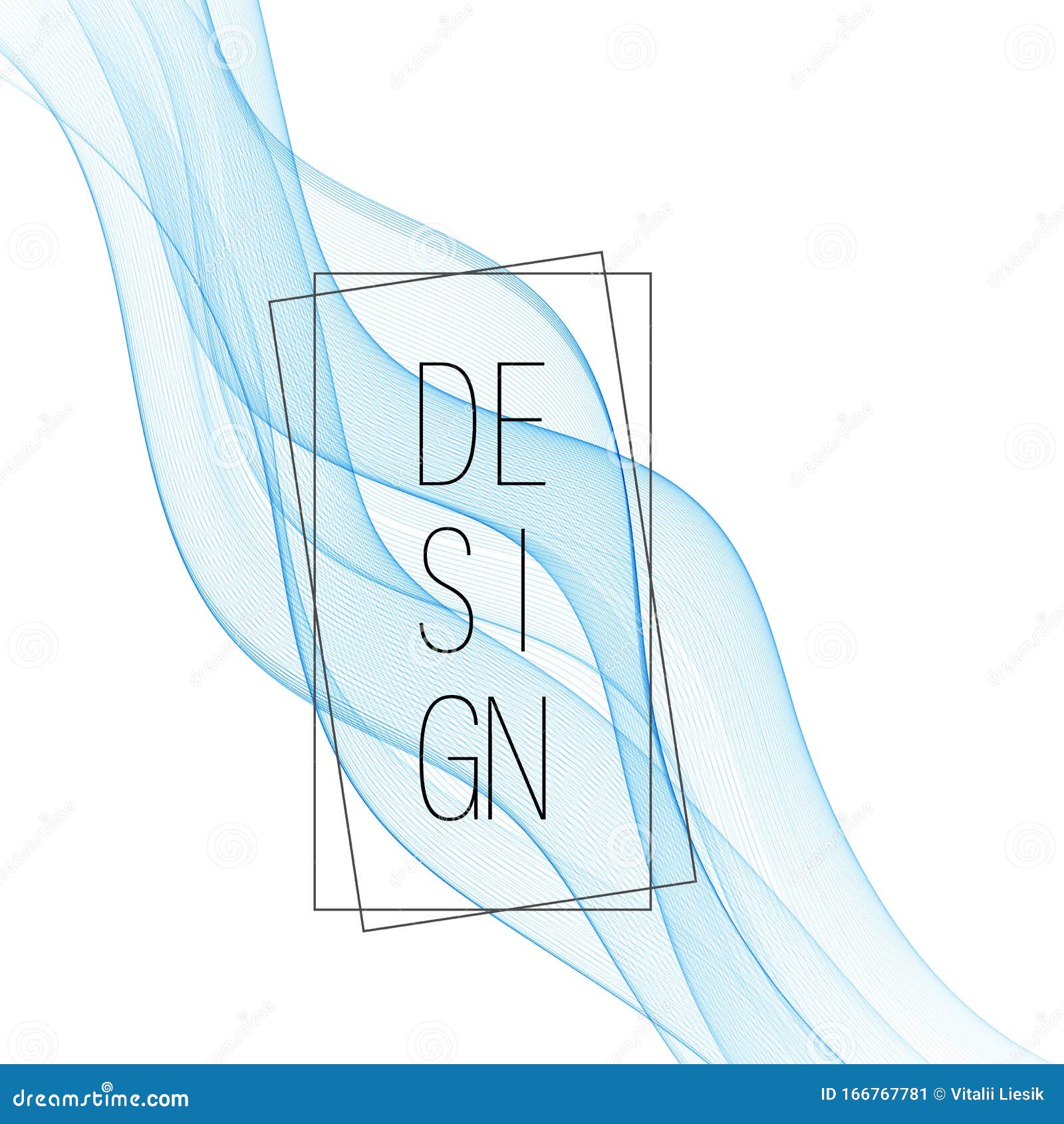 Abstract Blue Lines on a White Background. Line Art. Vector ...