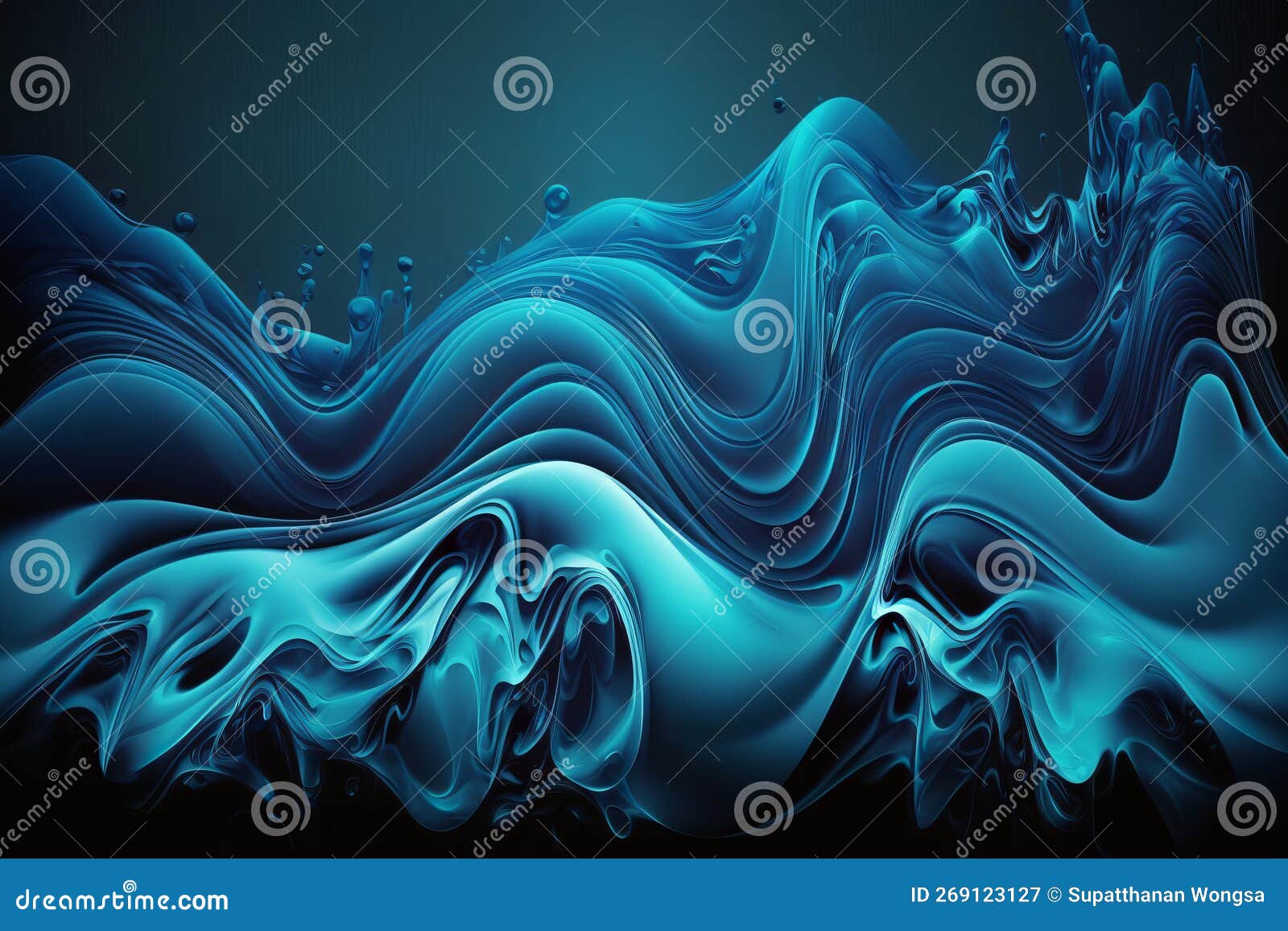 Blue Abstract Liquid Wave Background Stock Illustration - Illustration ...