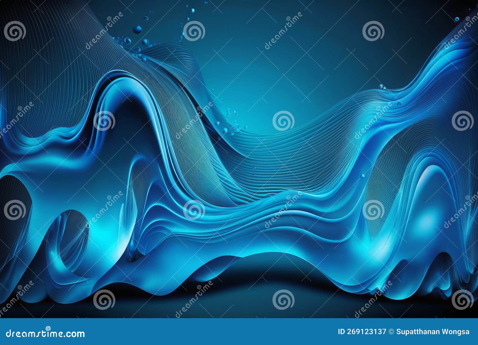 Blue Abstract Liquid Wave Background Stock Illustration - Illustration ...