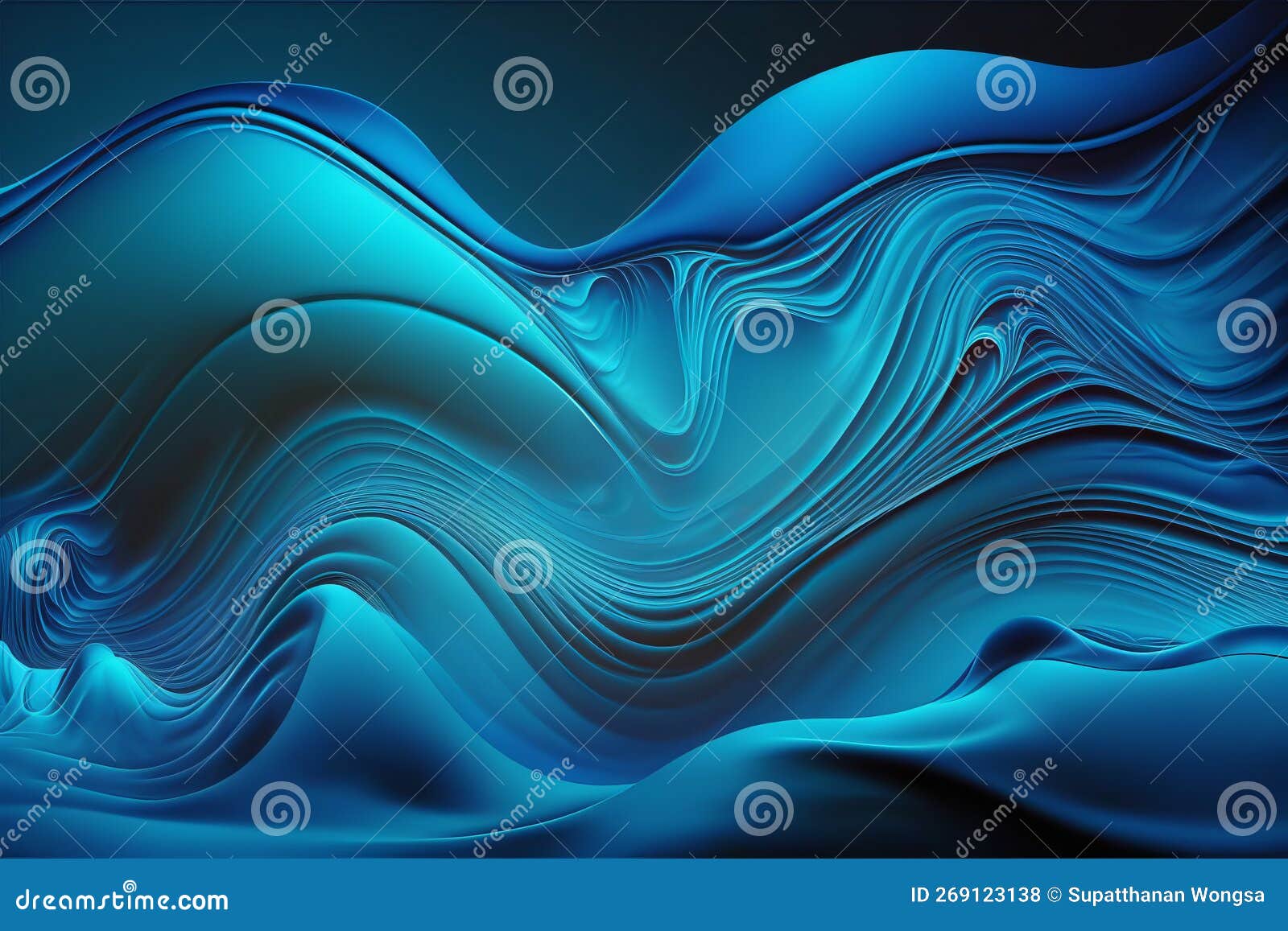 Blue Abstract Liquid Wave Background Stock Illustration - Illustration ...