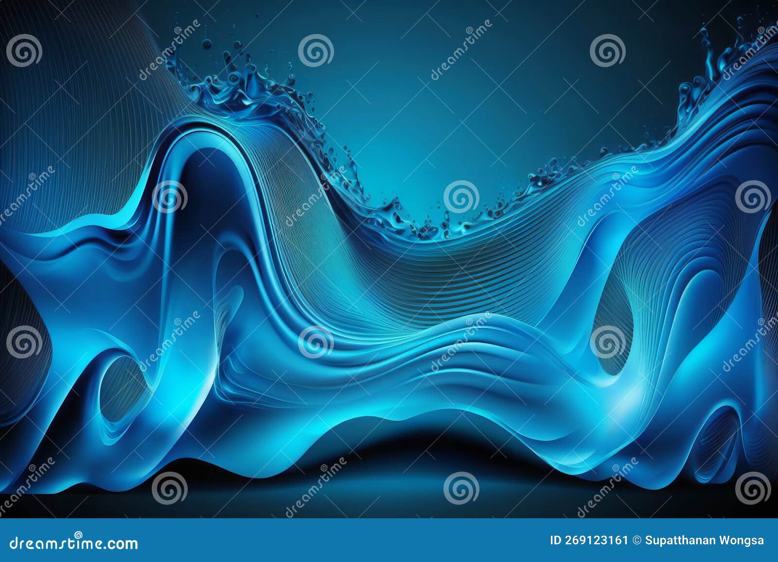 Blue Abstract Liquid Wave Background Stock Illustration - Illustration ...