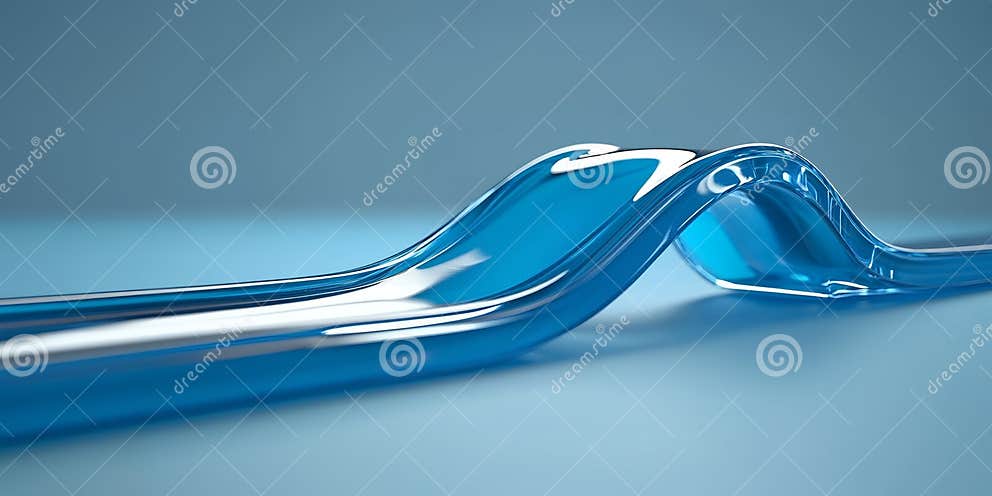 Abstract Blue Liquid Wave Flowing Water Design Smooth Curve 3D Render ...