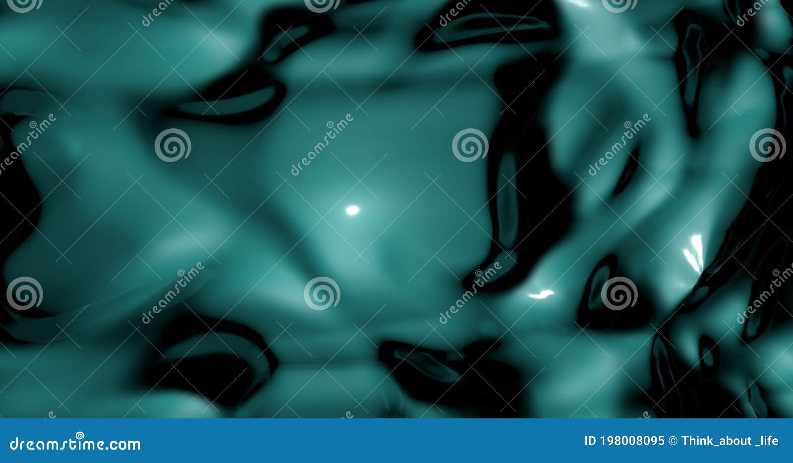 Abstract Blue Liquid Waving. Realistic 3d Rendered Animated Wave ...