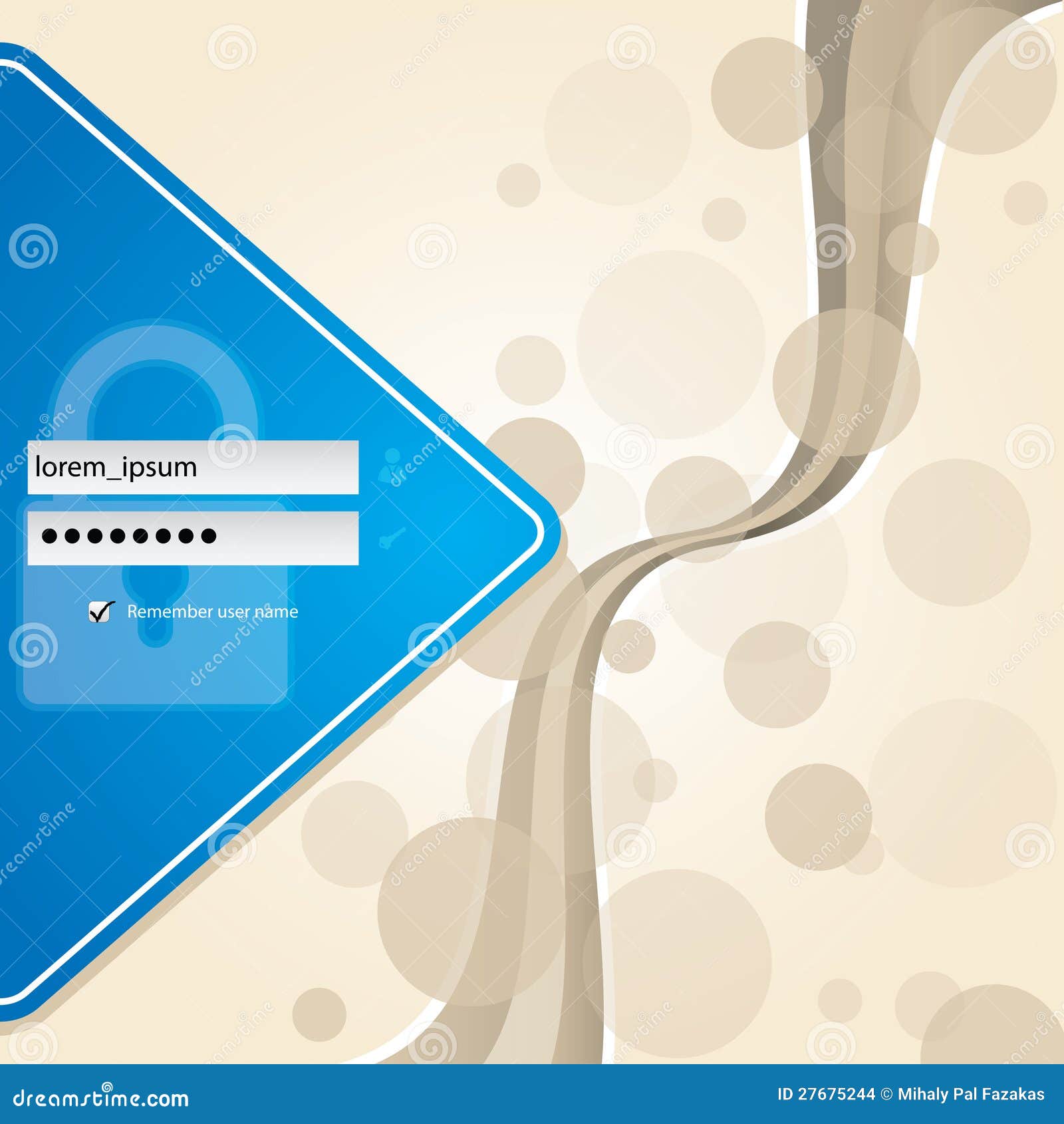 Abstract Blue Login Screen with Background Stock Vector - Illustration ...