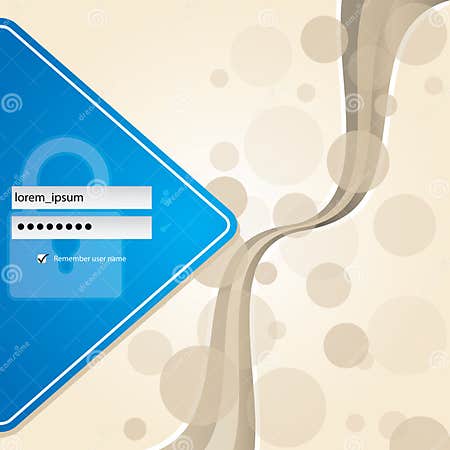 Abstract Blue Login Screen with Background Stock Vector - Illustration ...