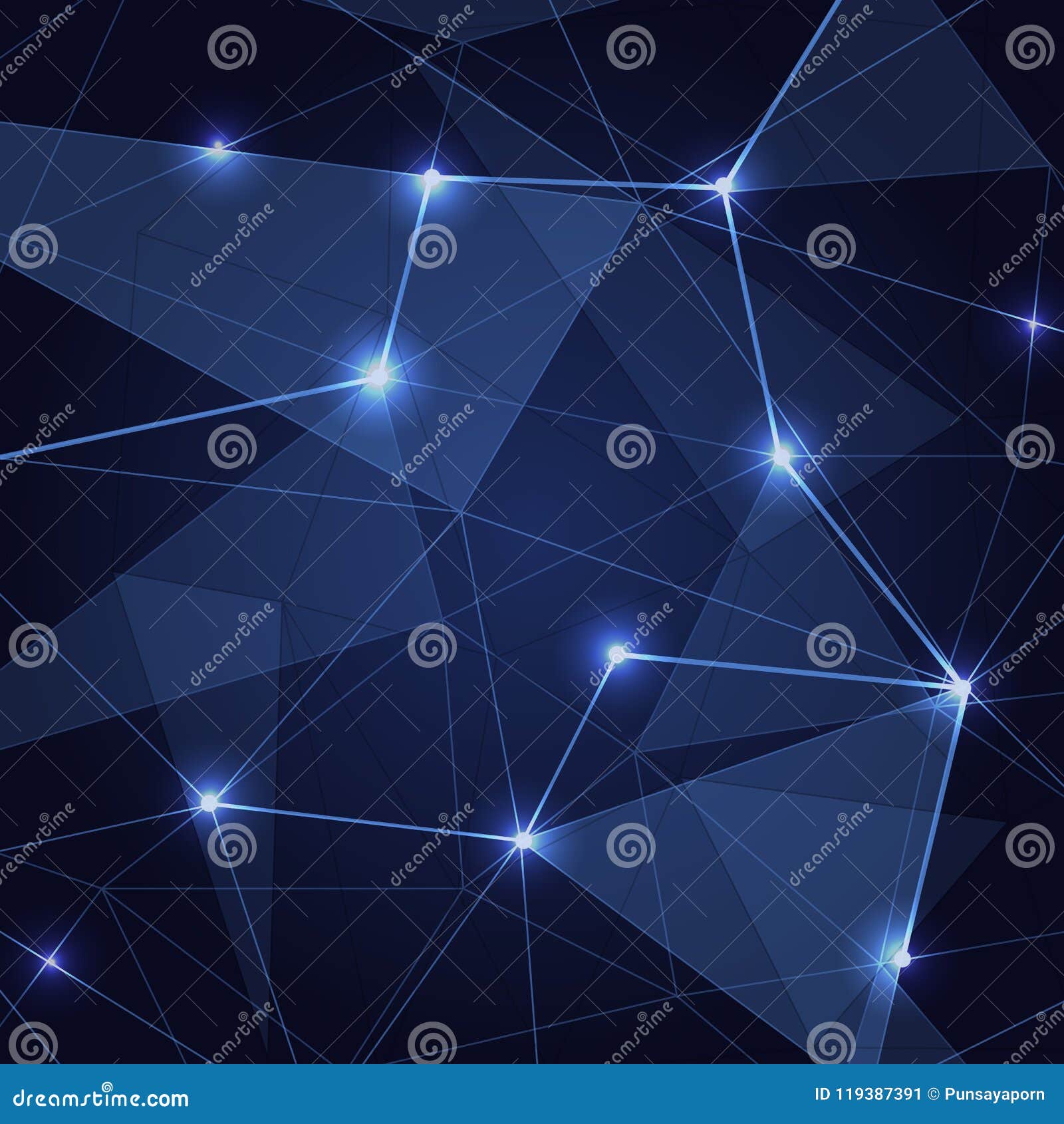 Abstract Blue Low Poly Triangle Background Stock Vector - Illustration of illuminated, multi ...