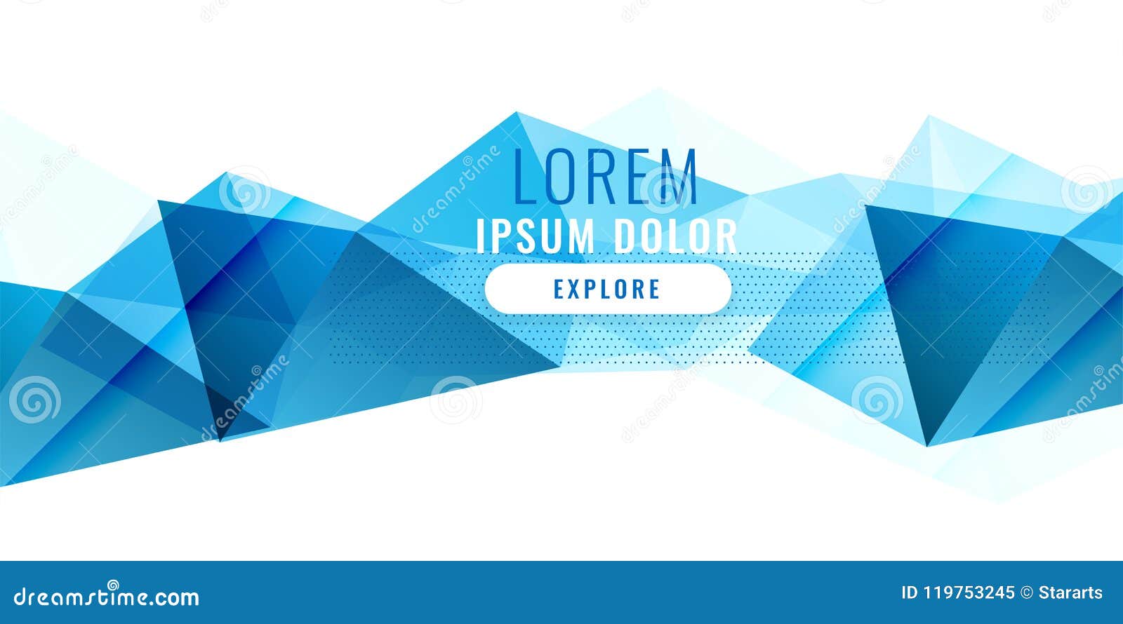 Abstract Blue Low Poy Triangle Banner Design Stock Vector ...