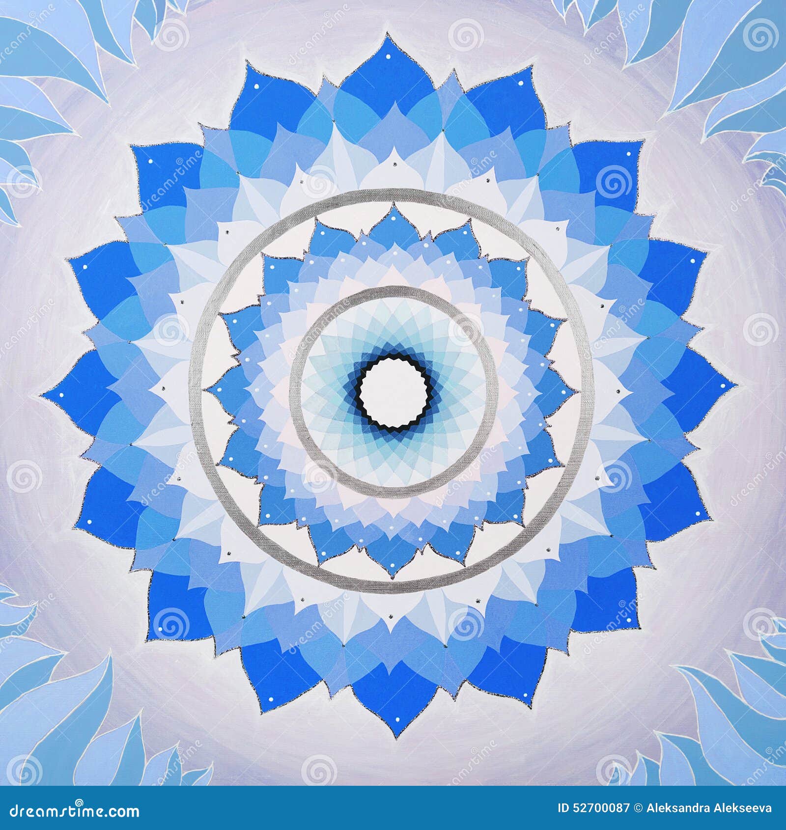Abstract Blue Mandala of Vishuddha Chakra Stock Illustration ...
