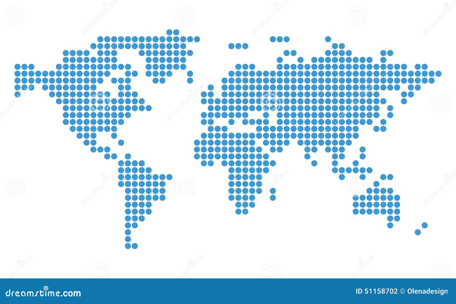 Abstract Blue Map of World with Circles - Vector Stock Vector ...