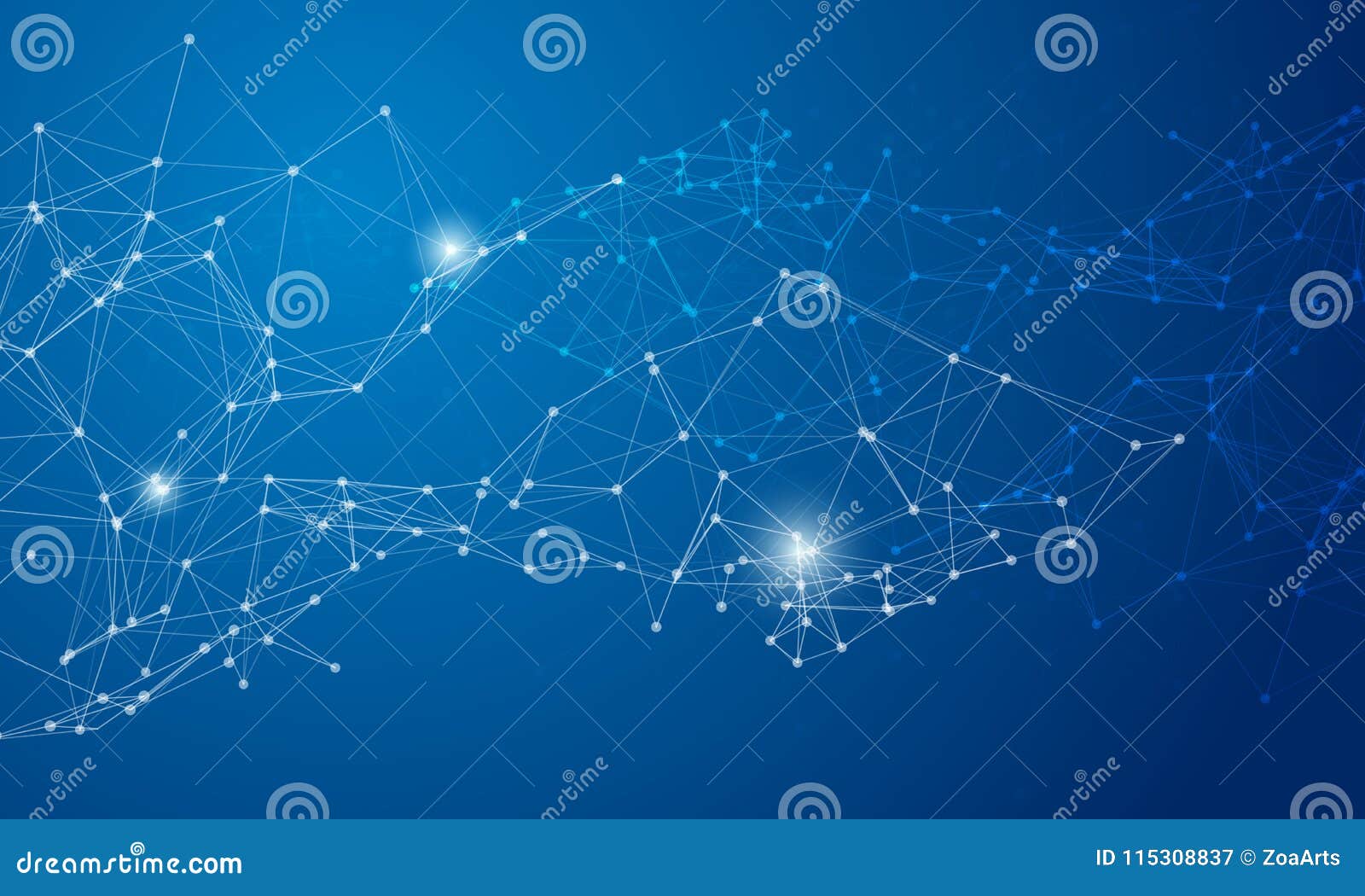 Vector Illustration Blue Media Social Network Connetction Communication ...