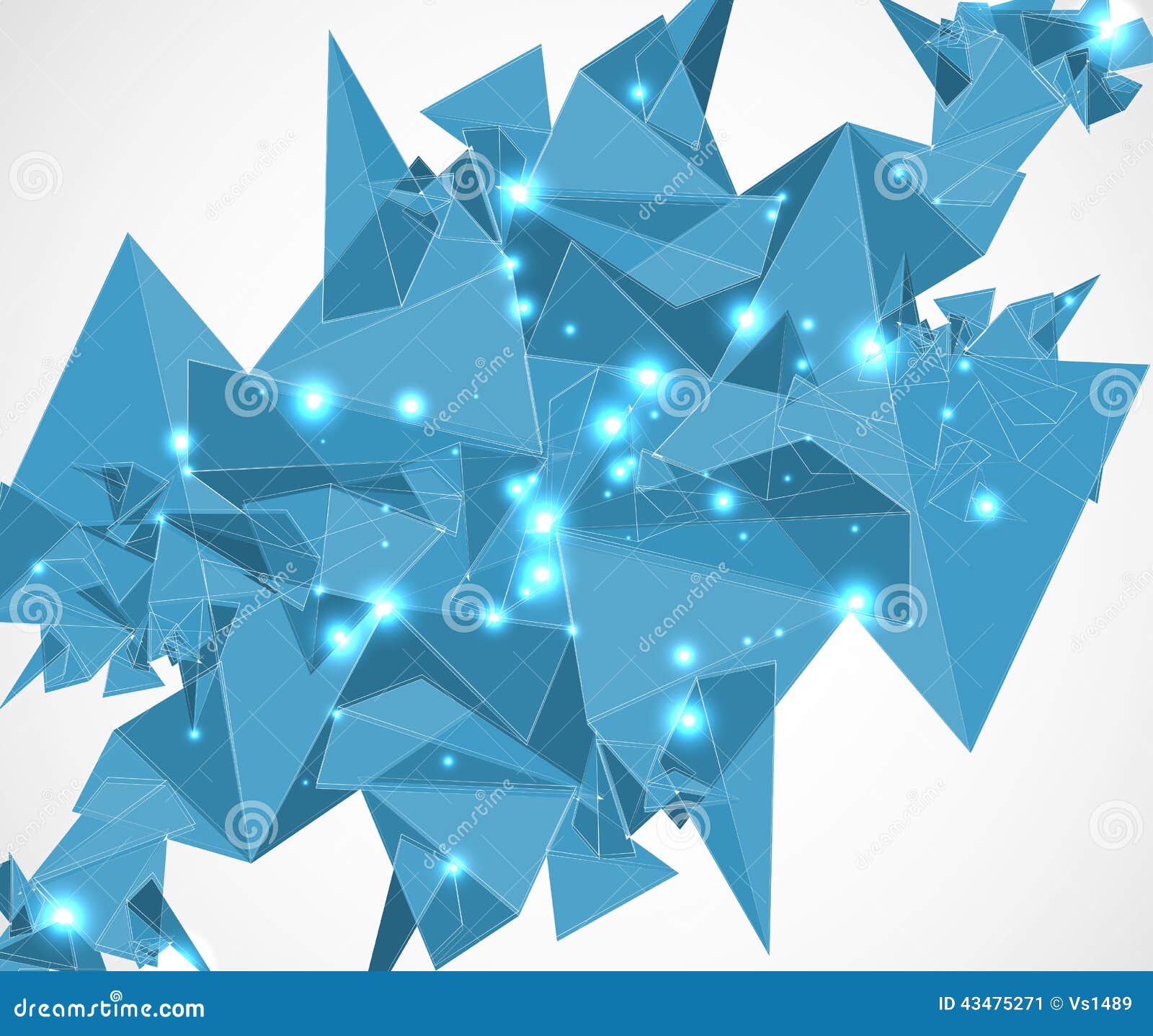 Abstract Blue Mesh Triangle Technology and Development Background Stock ...