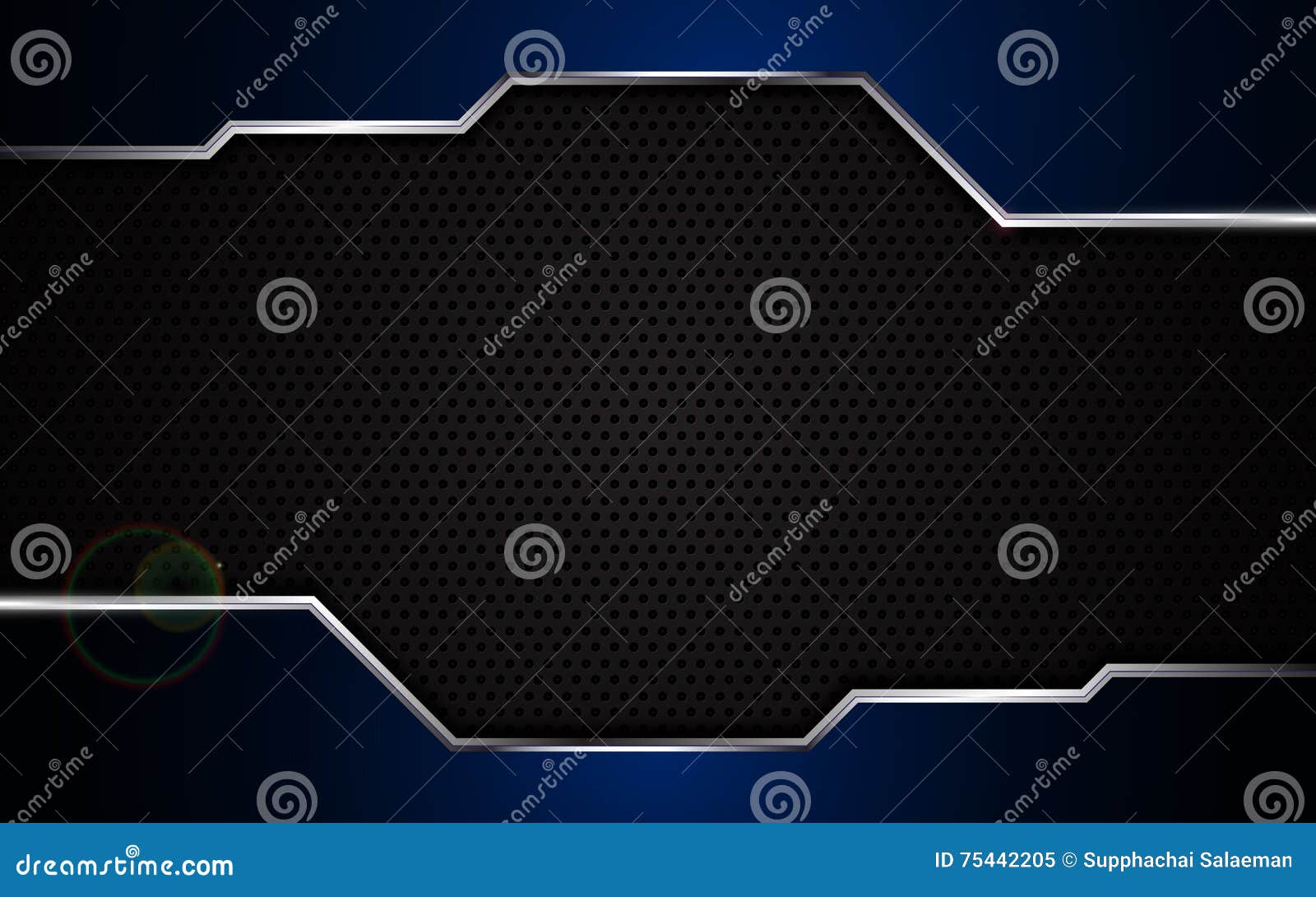 Abstract Blue Metallic Frame Steel Texture Design Template Background ...