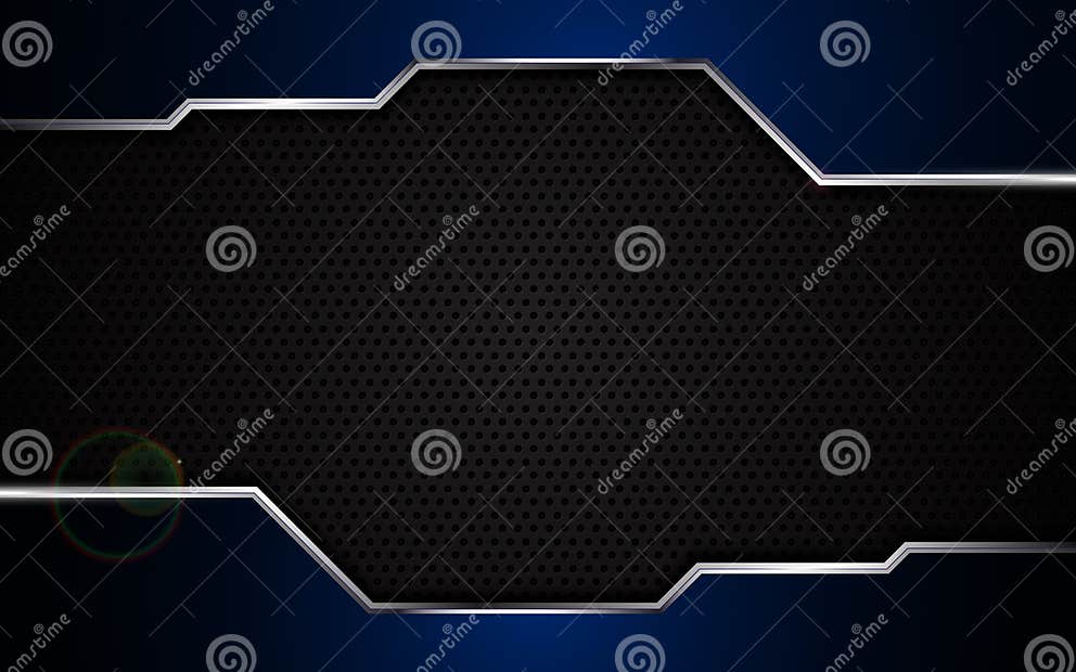 Abstract Blue Metallic Frame Steel Texture Design Template Background ...