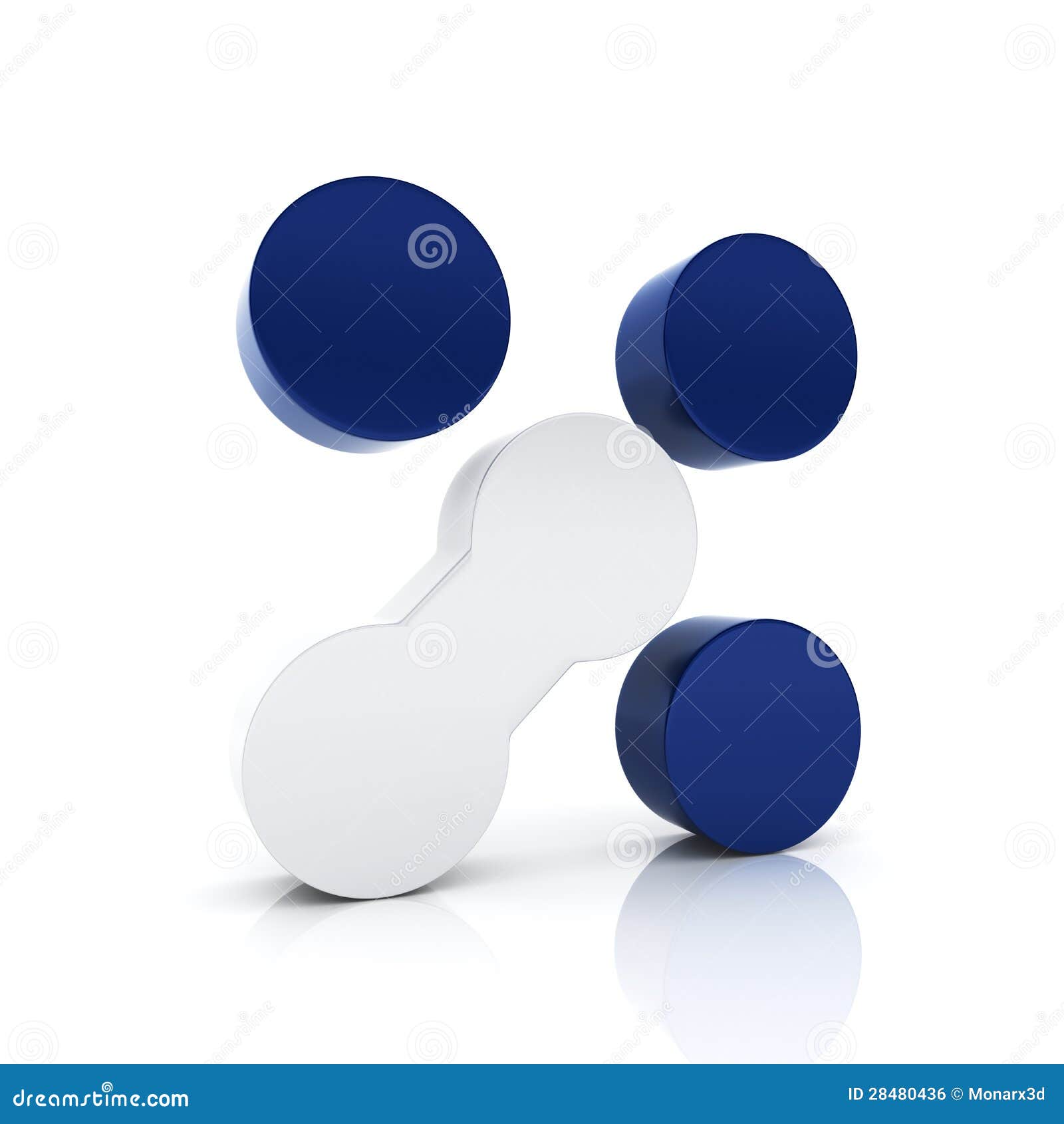 Abstract Blue Metallic Symbol with Unique Element Stock Illustration ...