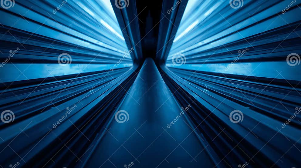 Abstract Blue Metallic Tunnel: a Stunning Visual of Parallel Lines ...
