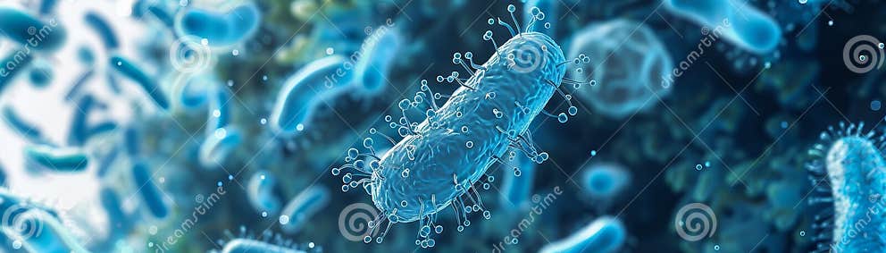 Abstract Blue Microscopic Organisms in a Liquid Stock Illustration ...